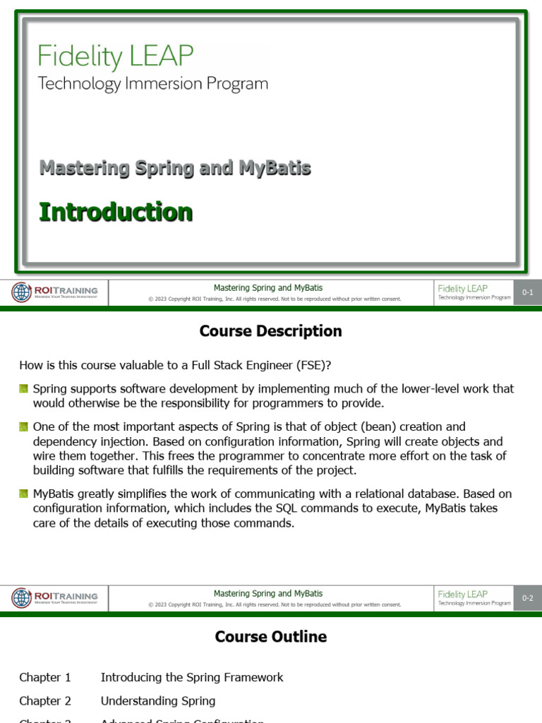 FSE SpringMyBatis | PDF | Spring Framework | Constructor (Object Oriented Programming)