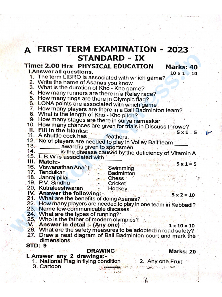 9Th PET TM EM Quarterly Exam QuestionPaper 2023 | PDF