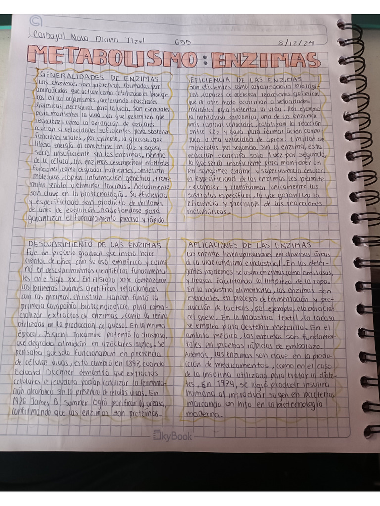 Carbajal Nava Diana Itzel, 655, Enzimas | PDF