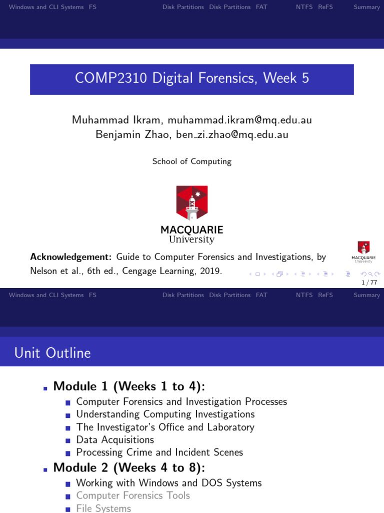 COMP2310 Digital Forensics S1 2022 (3)-Merged | PDF | Computer File | File System