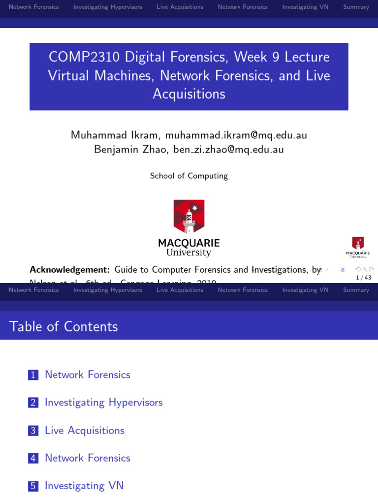 Virtual Machine & Network Forensics | PDF | Computer Network | Virtual Machine