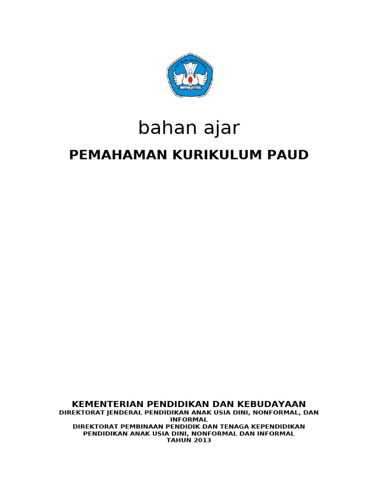 Pemahaman Kurikulum PAUD 2013 | PDF