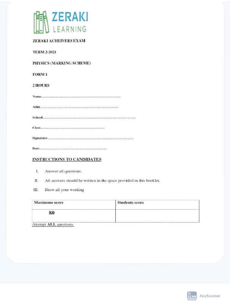 Physics Form 1 Term 2 | PDF