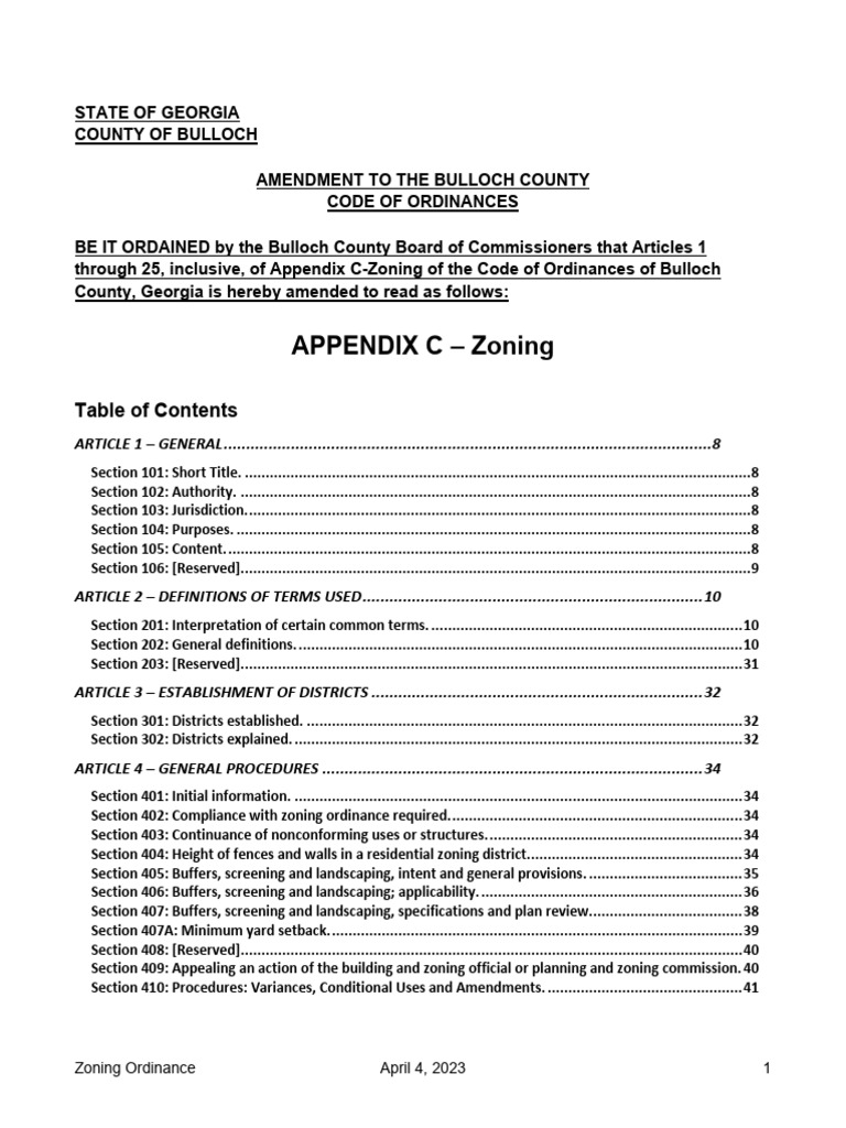 Appendix C Zoning ADOPTED 4 - 4 - 23 002 002 | PDF | Agriculture | Zoning