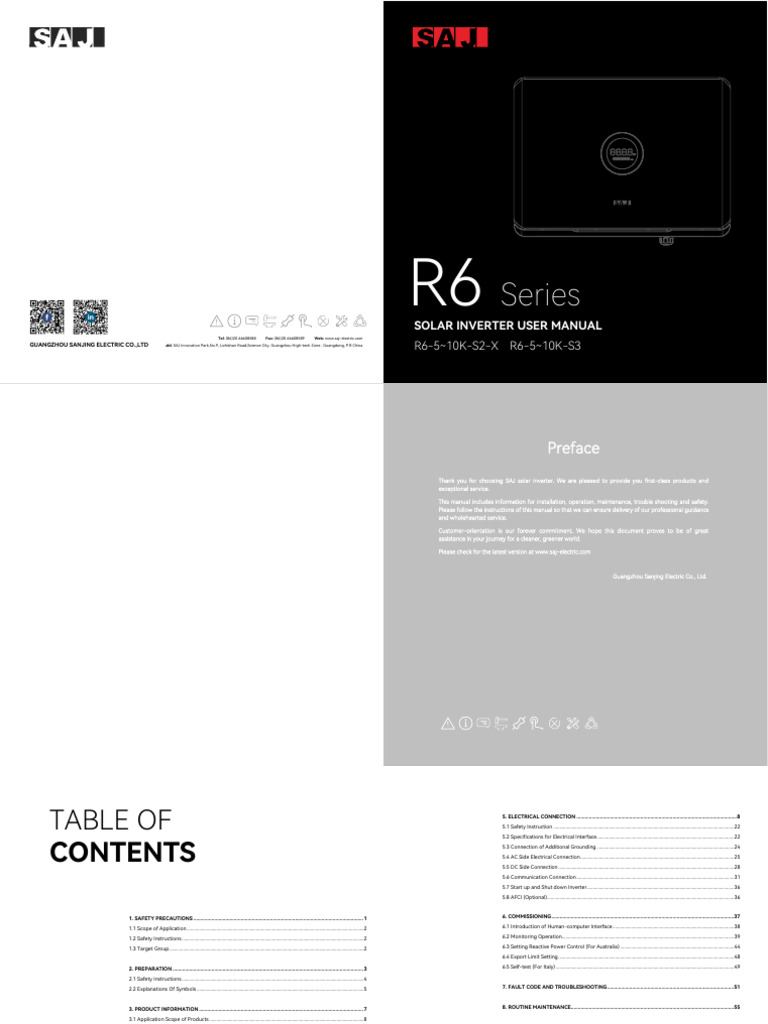 Manual R6-5-10K-S3 user manual（AUS）V1.1-202311011103131 | PDF | Power Inverter | Electrical Grid
