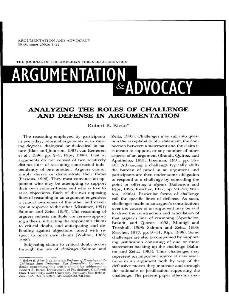 Argumentation | PDF