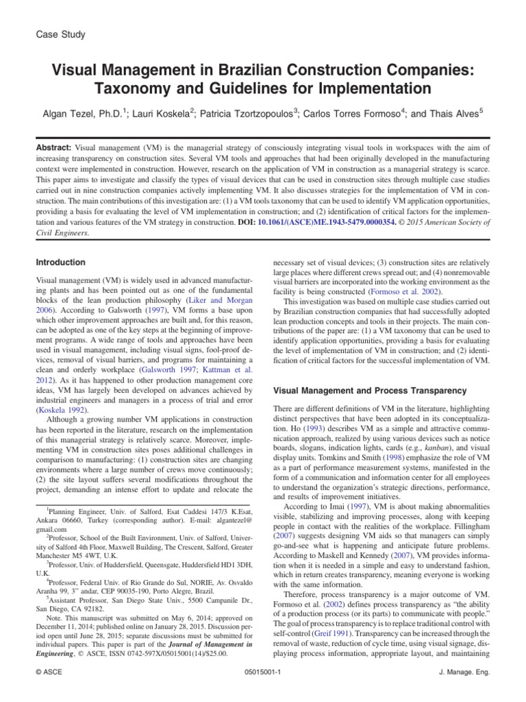 Visual Management in Brazilian Construct | PDF | Information ...