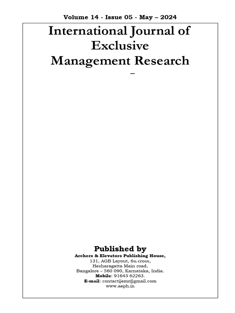 Volume 14 - Issue 05 - May - 2024 | PDF | Sustainability | Sustainable ...