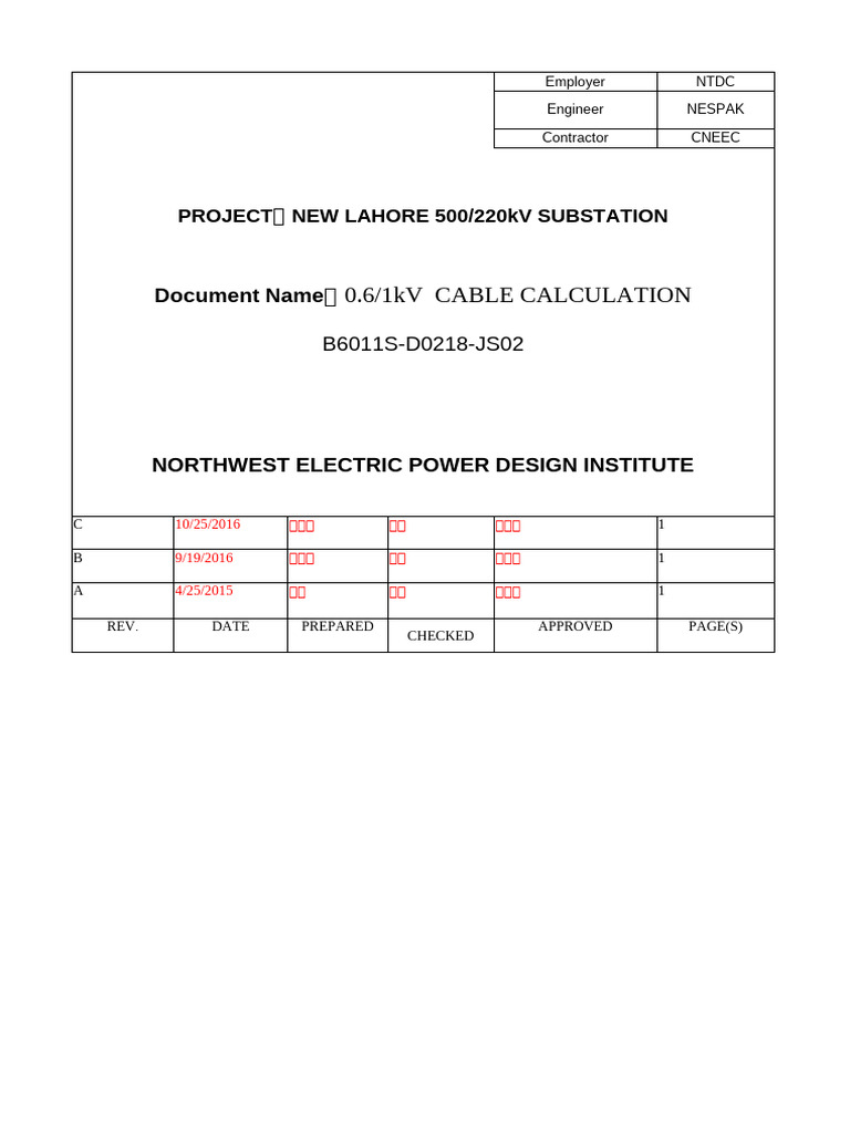 Cable Sizing 1 | PDF | Direct Current | Electrical Substation