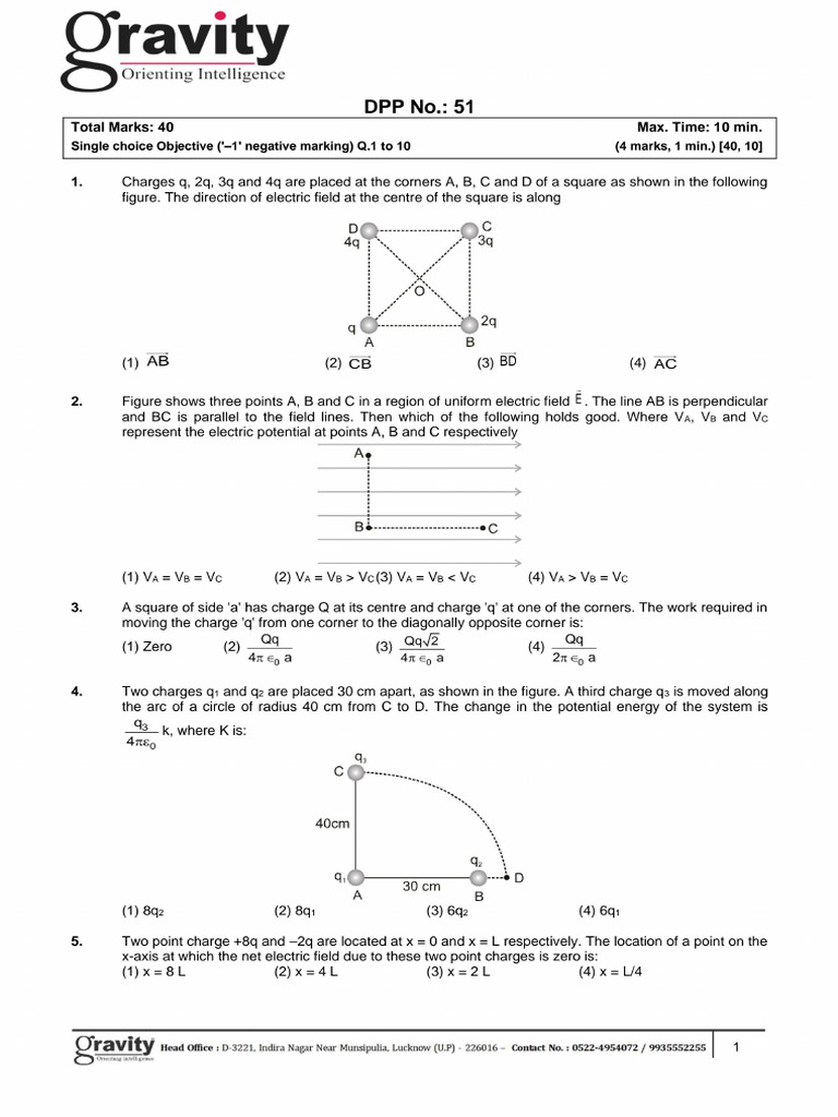 Phy Xii (DPP 51 To 53) | PDF
