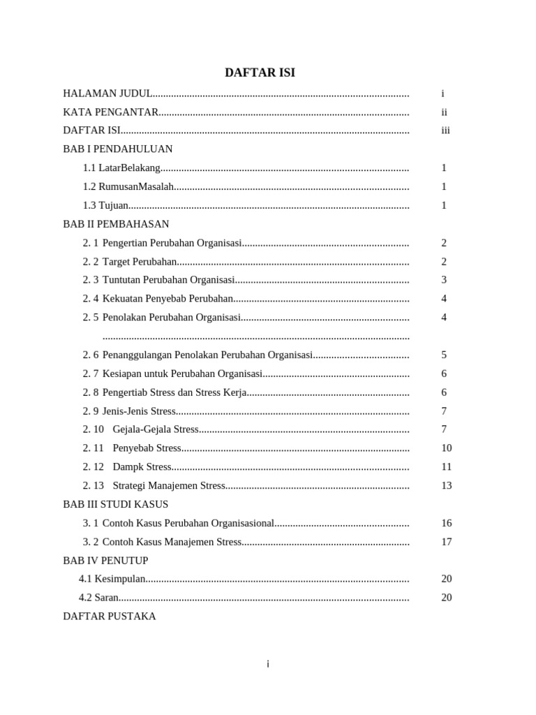 Makalah-Perubahan Organisasi Dan Manajemen Stress | PDF
