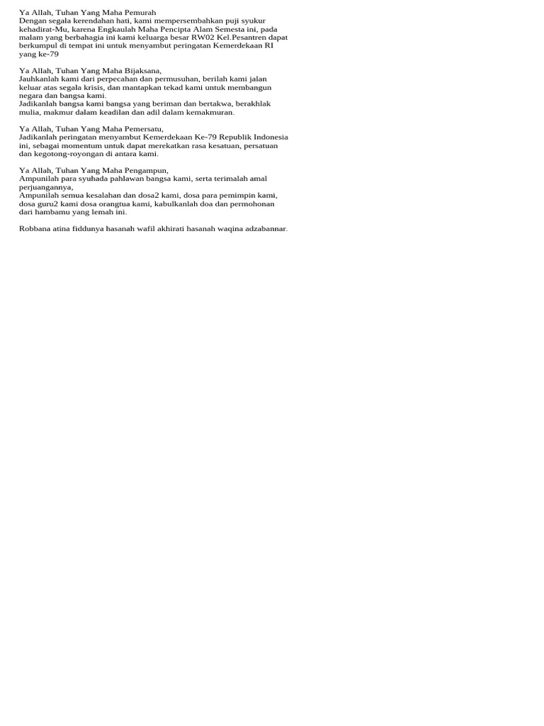 doa malam tirakat 2024 1 | PDF