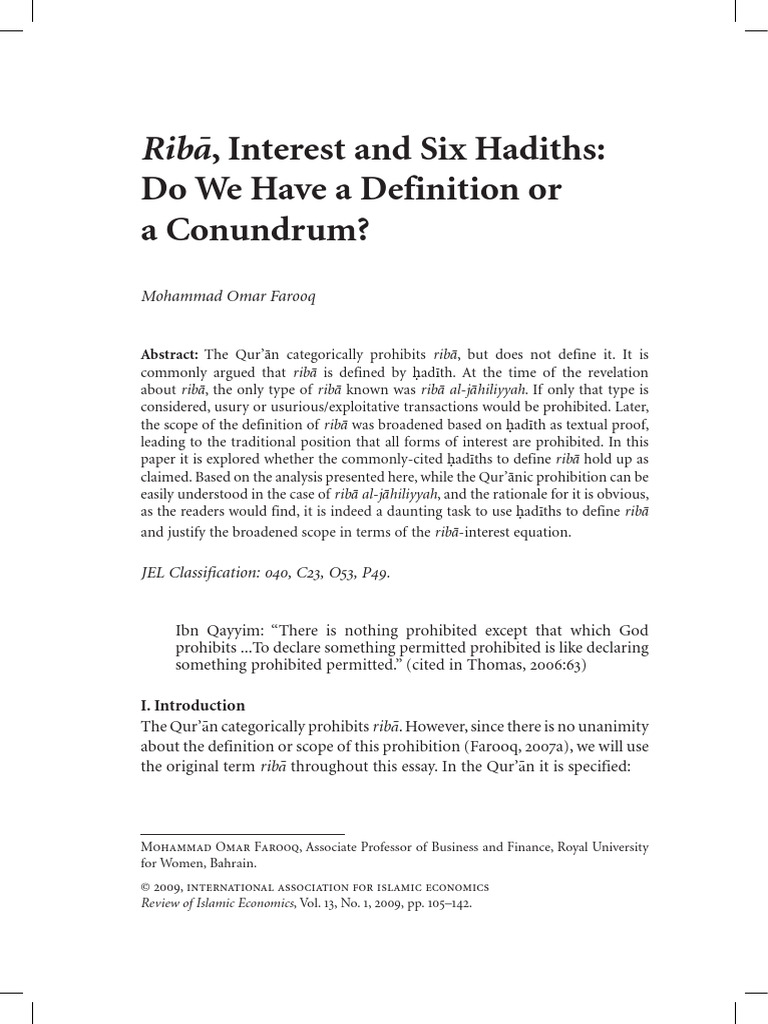 RIBA (2) | PDF | Hadith | Quran