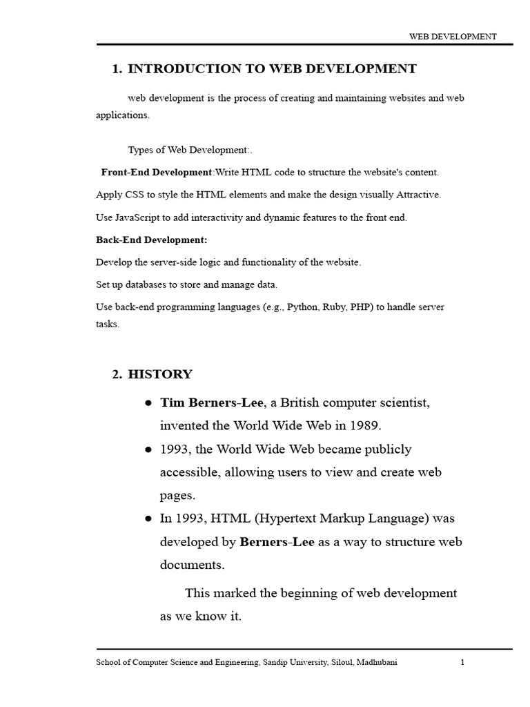 Web Development Overview and Insights | PDF | World Wide Web | Internet ...