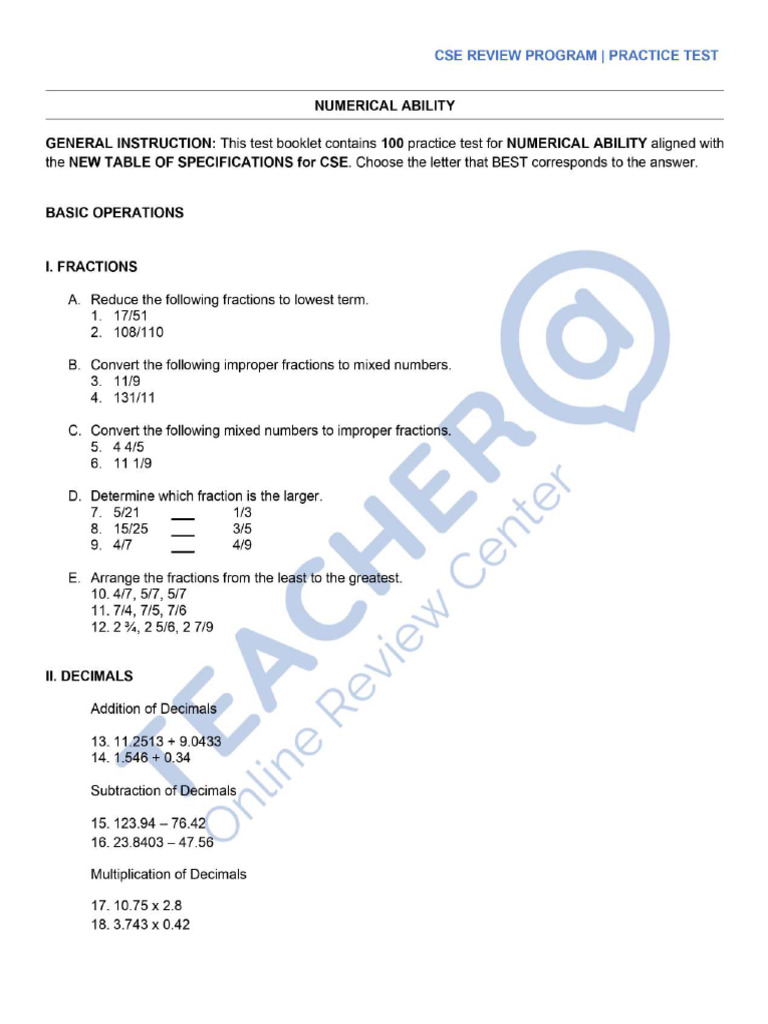 05-18-2024 Cse Practice Test 1 | PDF