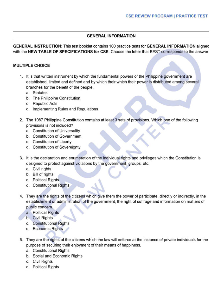 06-17-2024 Cse Practice Test 5 | PDF