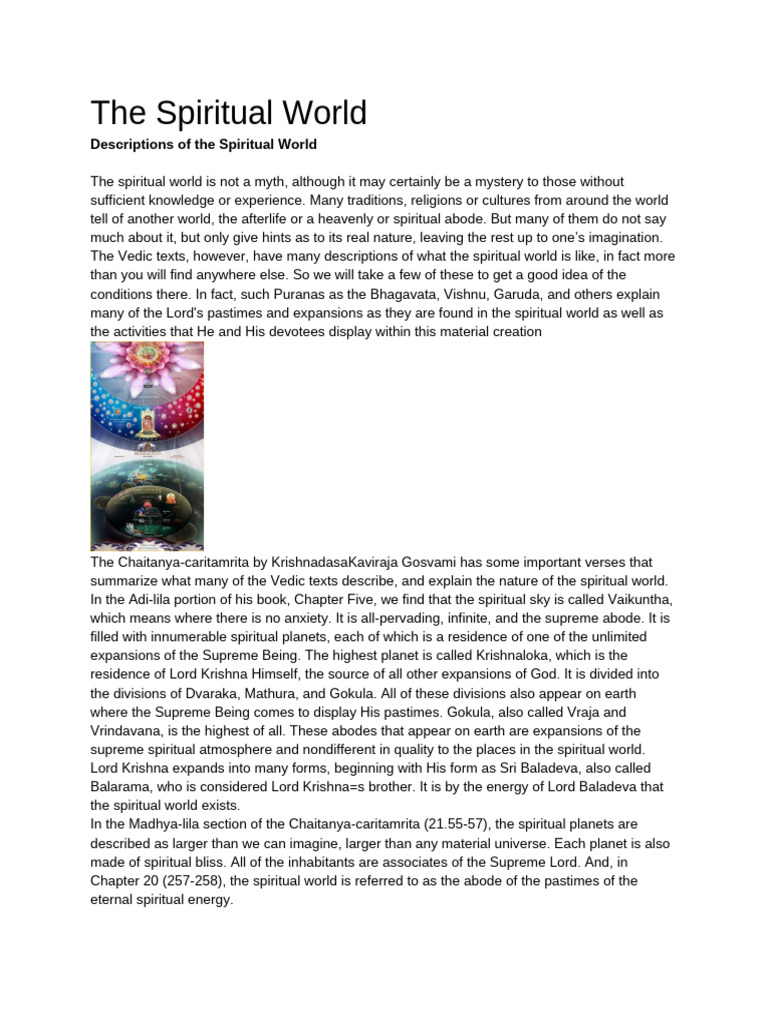 The Spiritual World | PDF | Brahman | Krishna