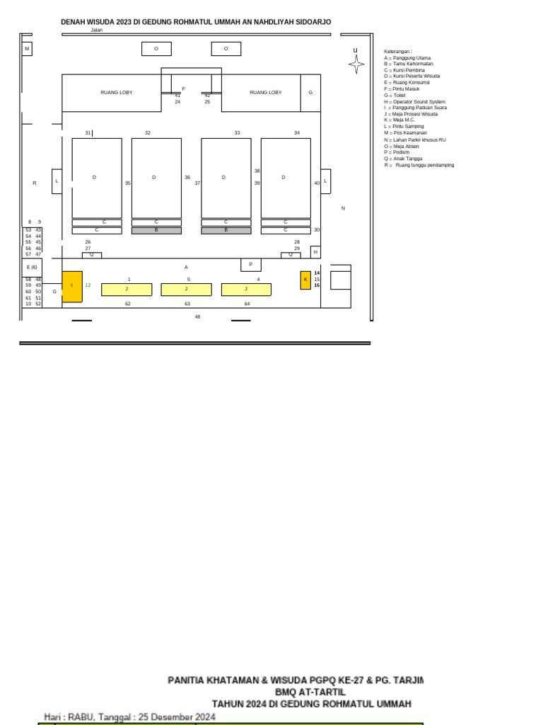 Denah Wisuda 2023 di Gedung Rohmatul | PDF