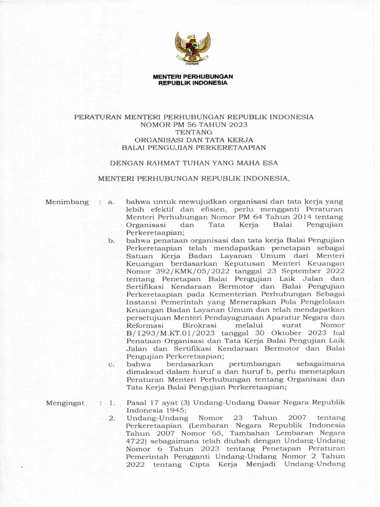 2023 Pmkemenhub 056 | PDF