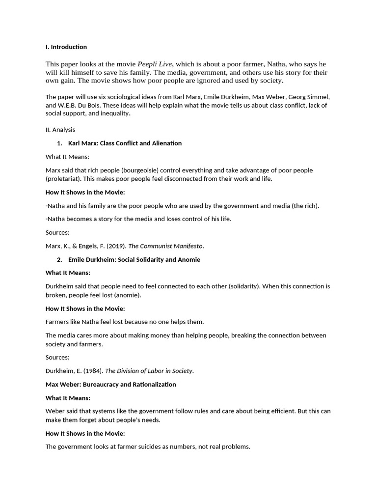 outline | PDF | Karl Marx | Sociology