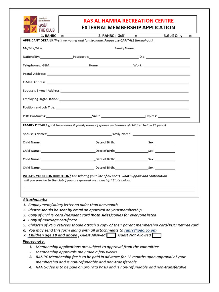 External Membership Application Form Updated | PDF | Legal Liability | Indemnity