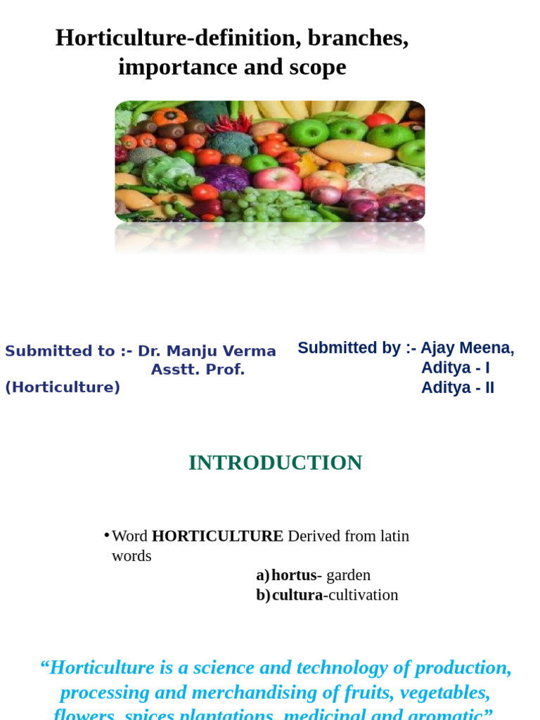 Horticulture-Introduction 1 | PDF | Horticulture | Crops
