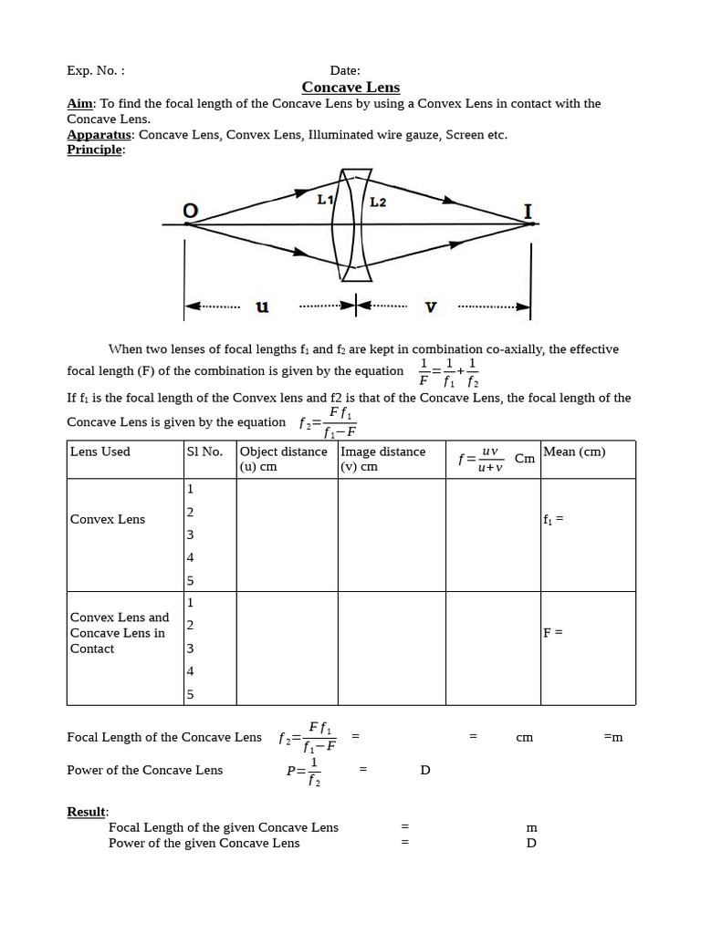 Concave Lens | PDF