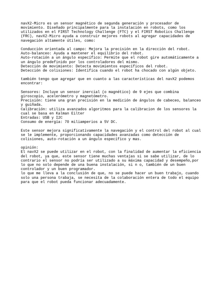NavX2 Micro Aztrobots | PDF