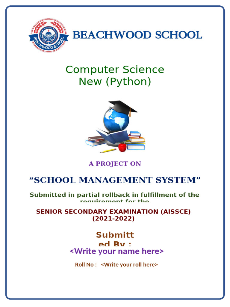 School Management System (Front Page, Certificate, Ack) | PDF
