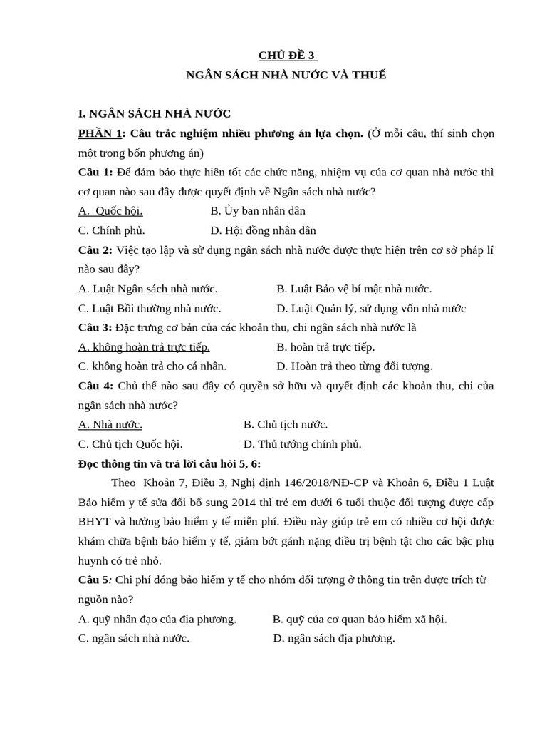 Đề Cương Ôn Tập Cuối Kì Gdktpl10 | PDF