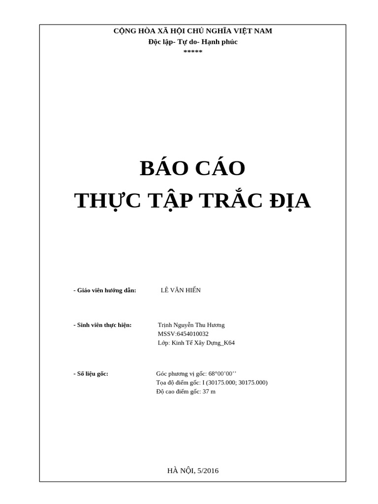 Bao Cao Thuc Tap Thu Huong - For Merge (1) | PDF