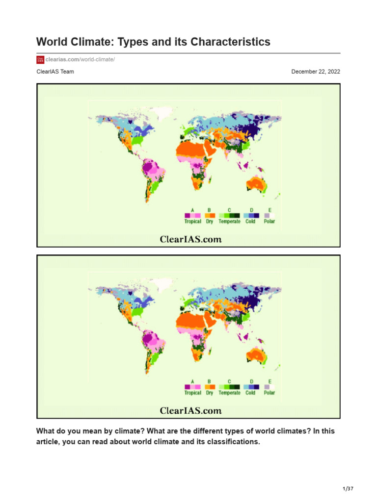 Types of World Climates Explained | PDF | Rain | Desert