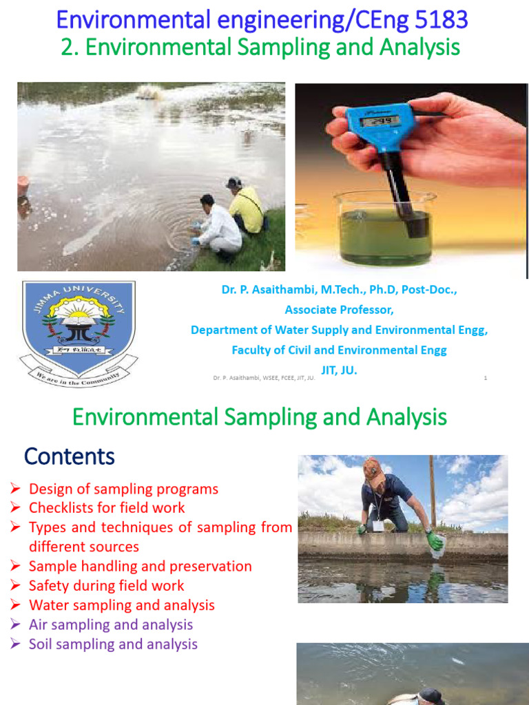 2.0 Enviro Samp & Anal | PDF | Water | Earth Sciences