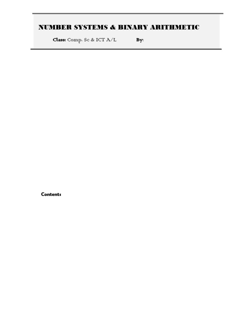 Chap 9 - Number System & Bynary Arithmetic | PDF | Binary Coded Decimal | Ebcdic