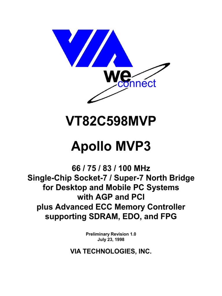 vt82c598mvp-apollo-mvp3-61f93de7618bc432113548 | PDF | Dynamic Random Access Memory | Cpu Cache