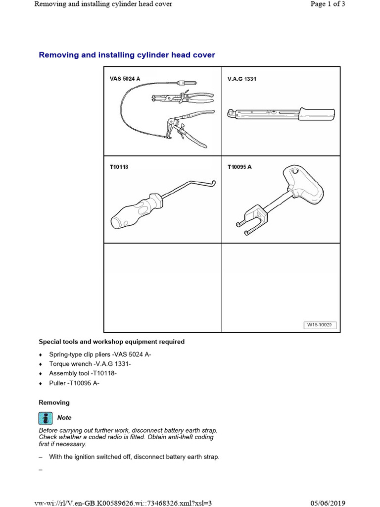 Cylinder Head Cover Removal Guide | PDF | Screw | Engines
