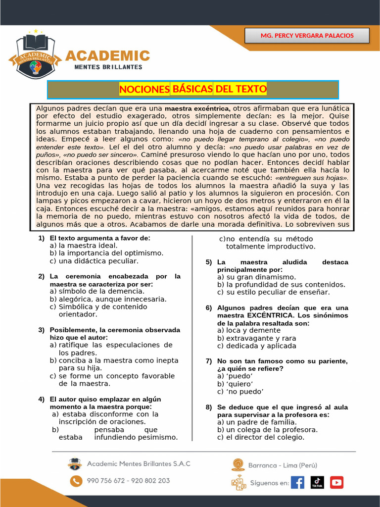Guia 01 Nociones Básicas Del Texto - Nombramiento Docente | PDF | Gatos | Experiencia