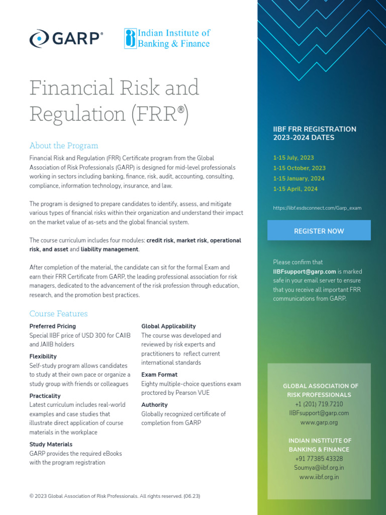 FRR Information Sheet 2023-24 | PDF | Risk | Financial Risk
