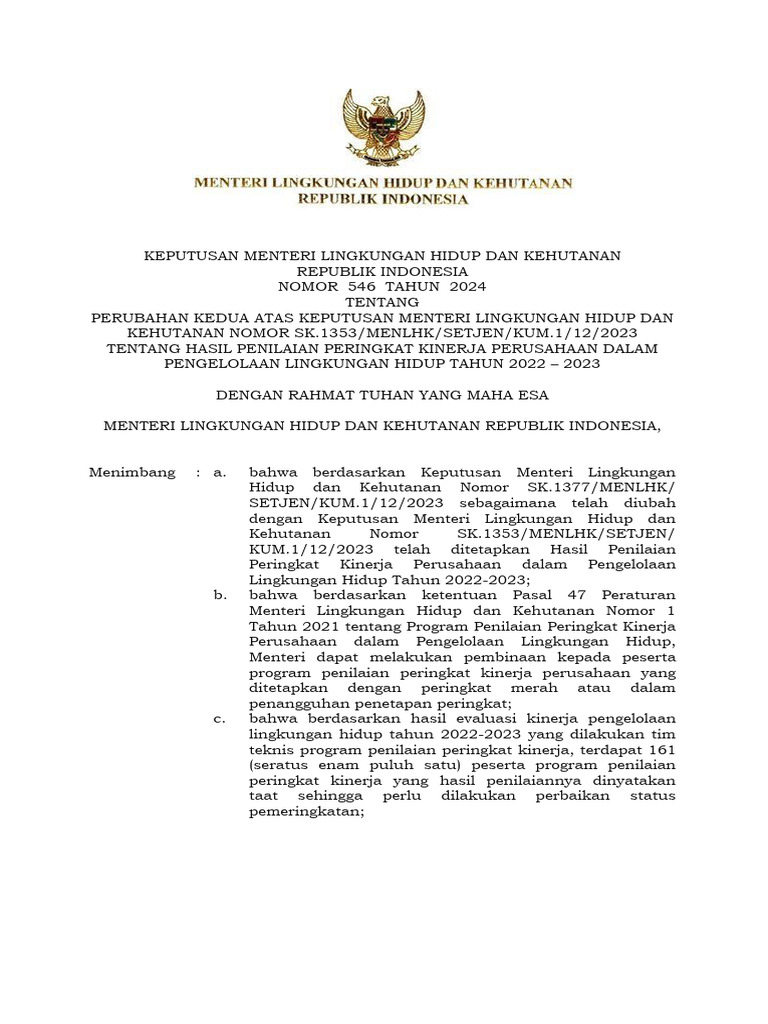 MagazineSalinan SK 546 TH 2024 Adendum Pringkat PROPER 2023 | PDF