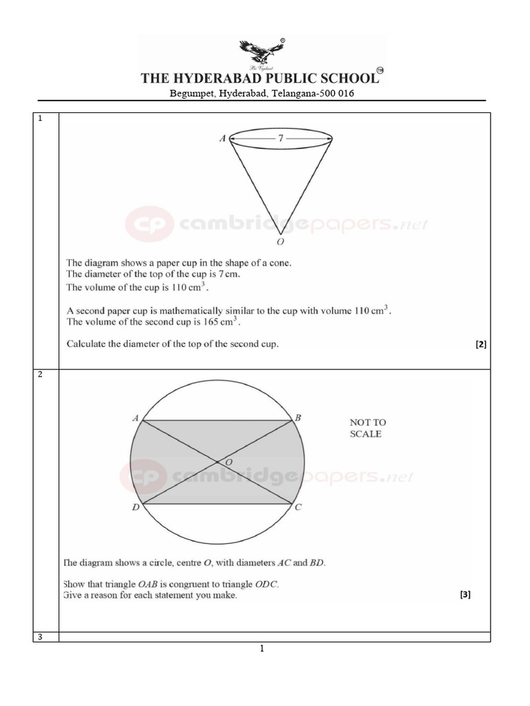 Math Igcse Grade 9 Practice Paper | PDF