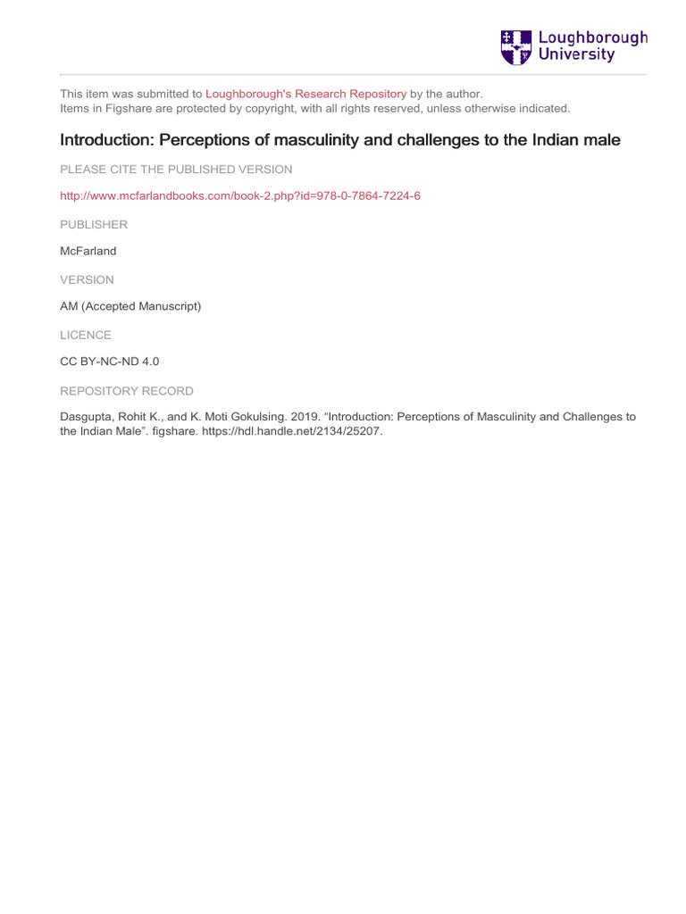 Dasgupta Redacted | PDF | Intersectionality | Masculinity