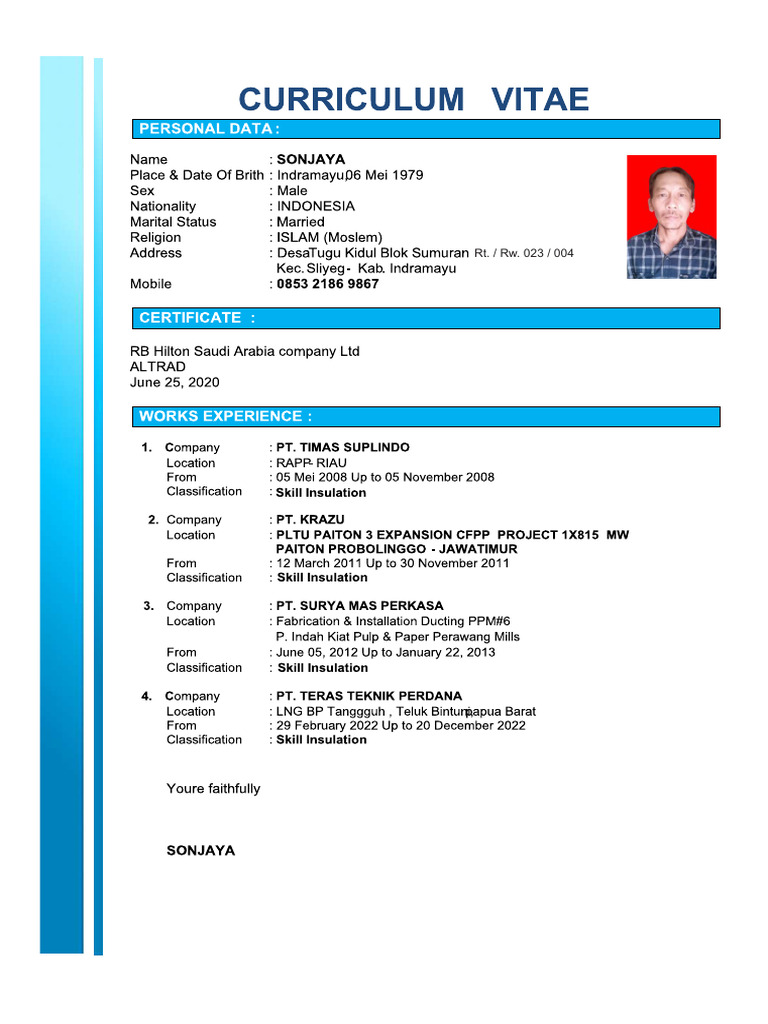 Jamal Bahrurroji's Scaffolder CV | PDF