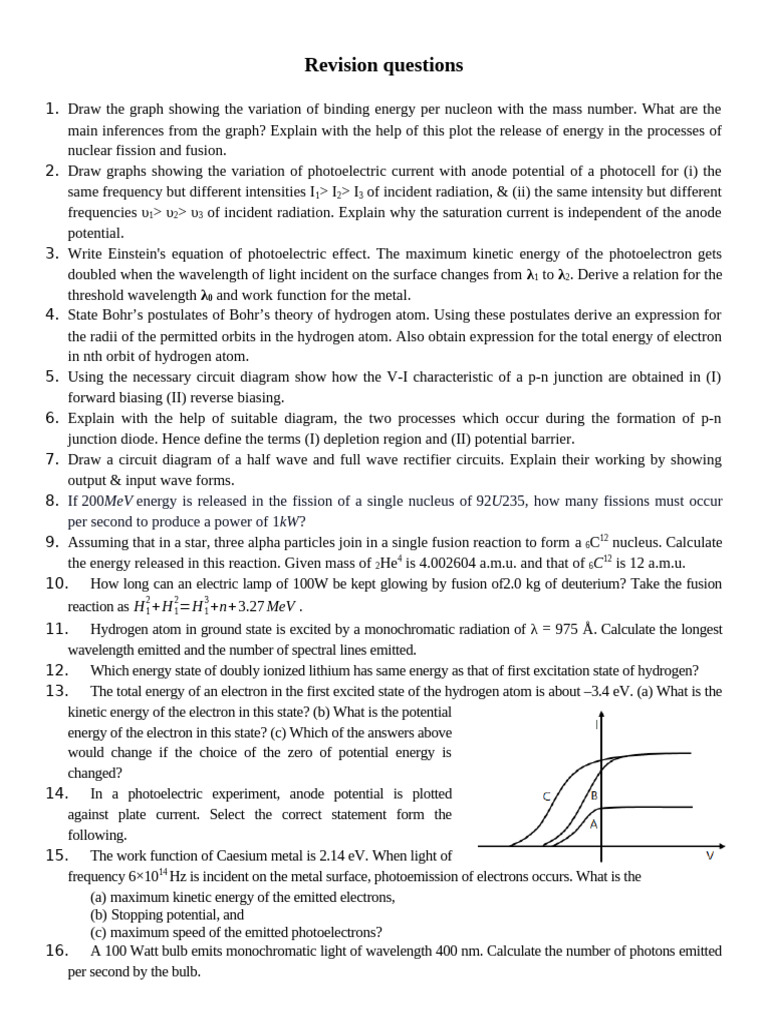 Physics Revision Questions on Energy and Waves | PDF