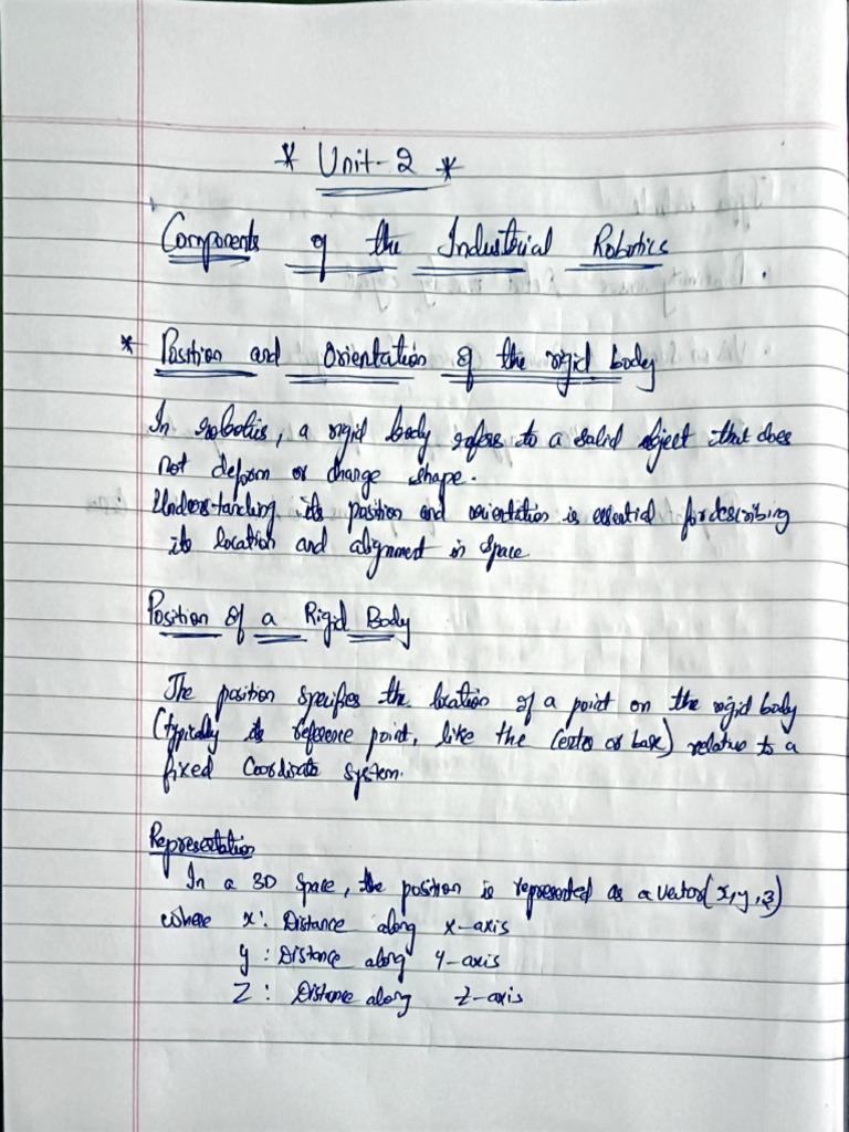 Robotics Unit 2 Notes | PDF