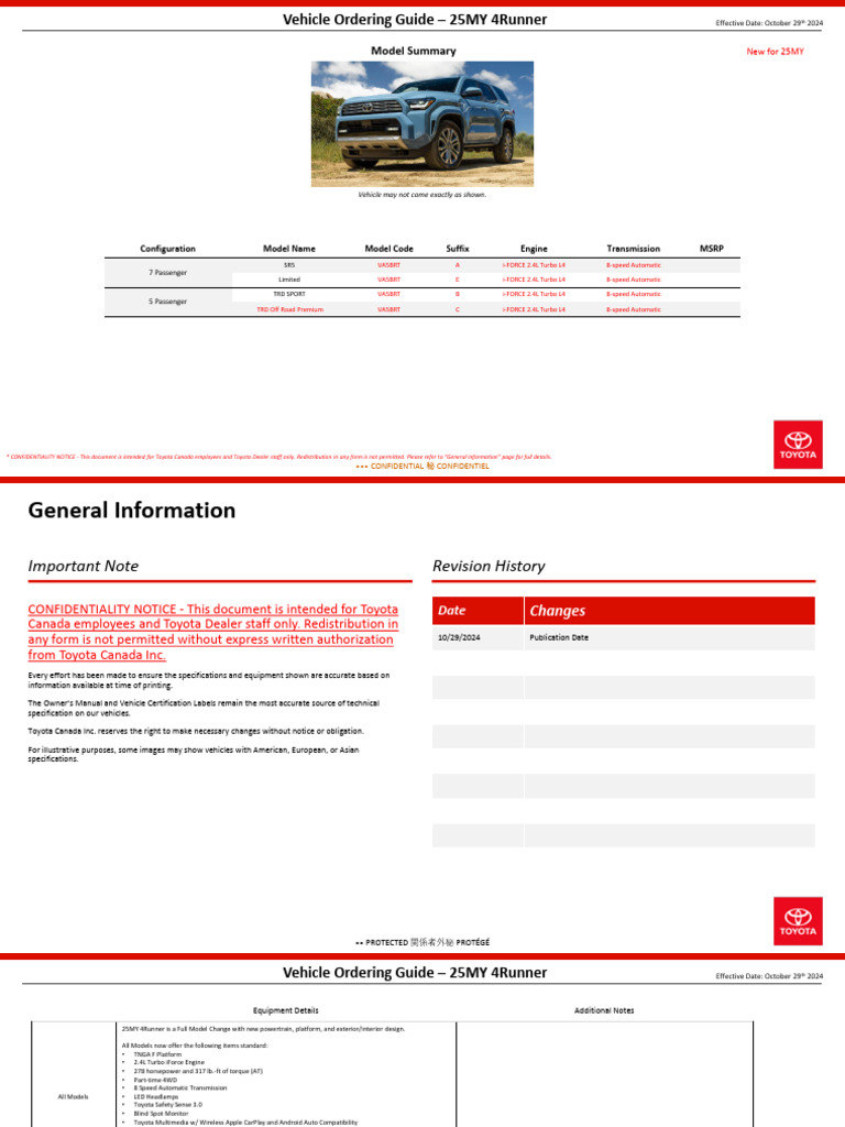 2025 Toyota 4Runner Vehicle Guide | PDF | Motor Vehicle | Automotive ...