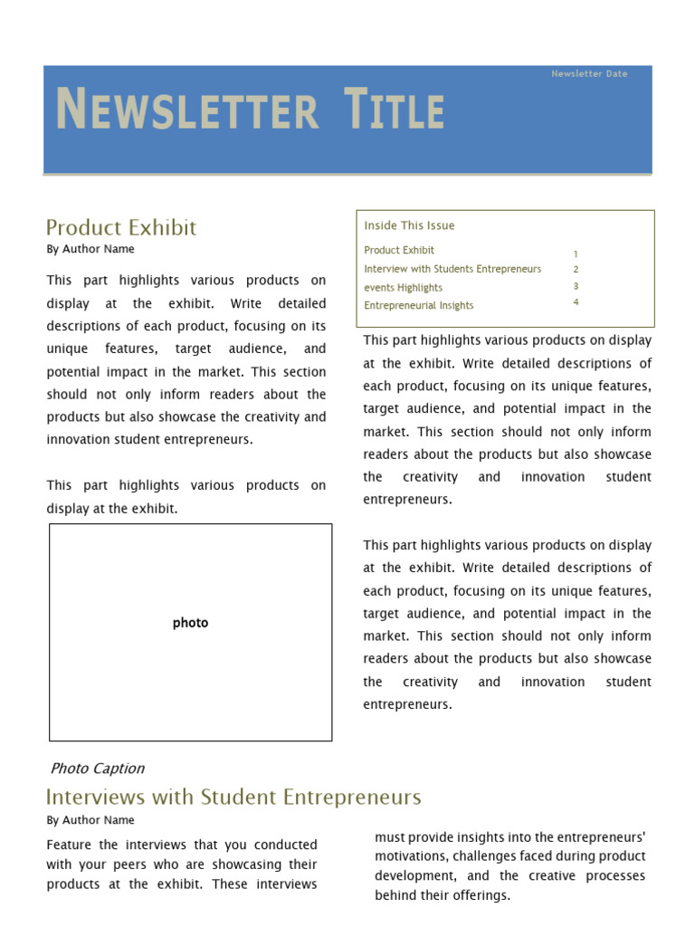 Newsletter Format | PDF | Entrepreneurship | Proofreading