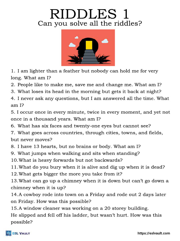 free-printable-riddles-worksheet-1- | PDF