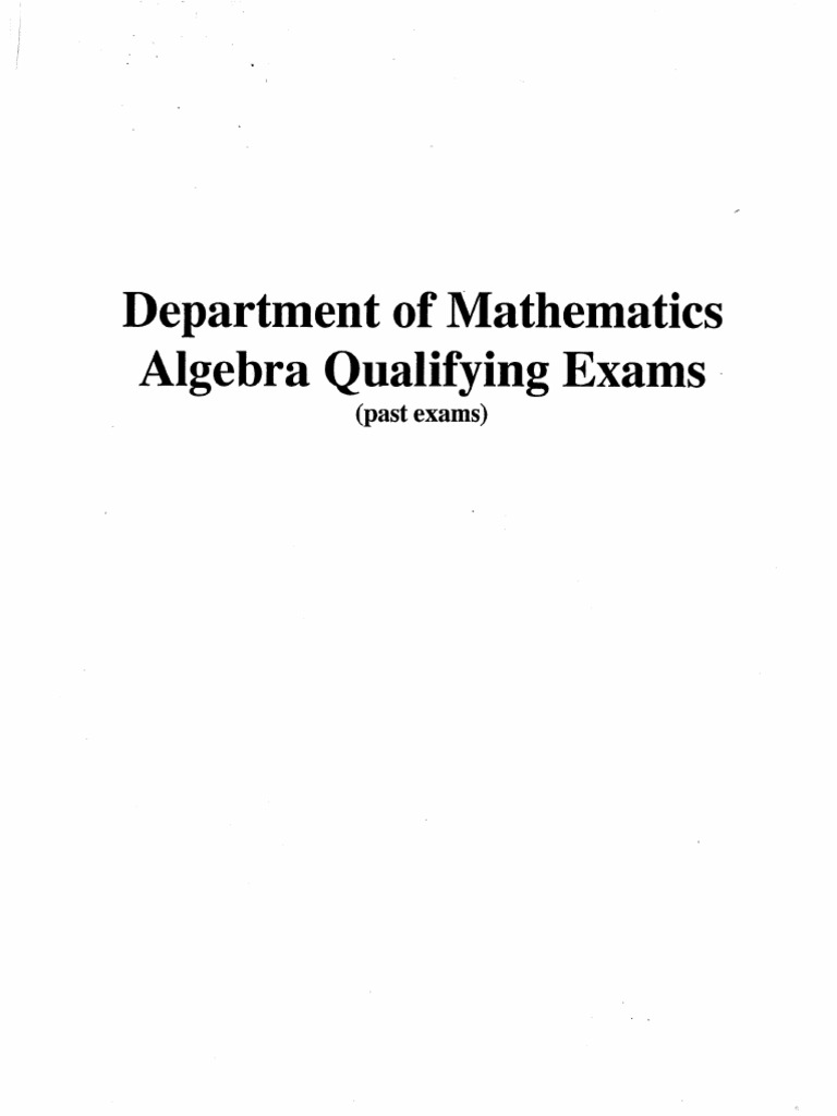 Quals Packet Algebra | PDF