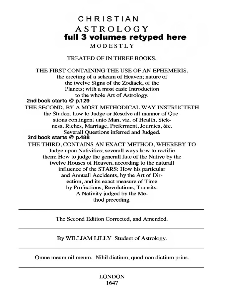 Christian Astrology - All Three Volumes (William Lilly) (Z-Library ...