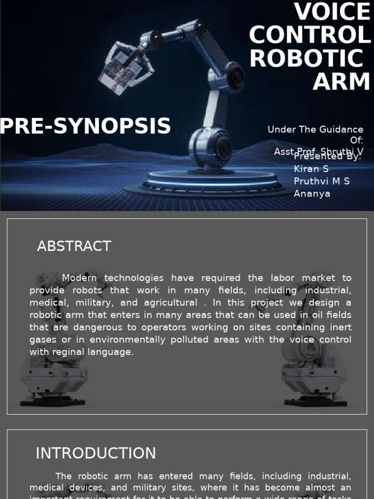 Voice Control Robotic Arm | PDF | Robotics | Arm